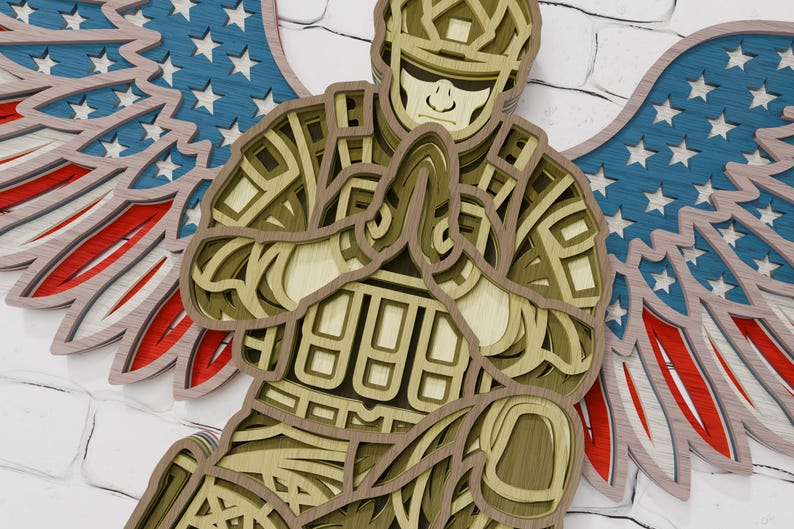 Fallen American Soldier Angel Wings SVG, Military Memorial Laser Cut ...