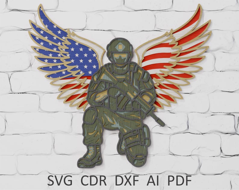 Fallen Soldier Wings SVG, Military Memorial Laser Cut File (digital ...