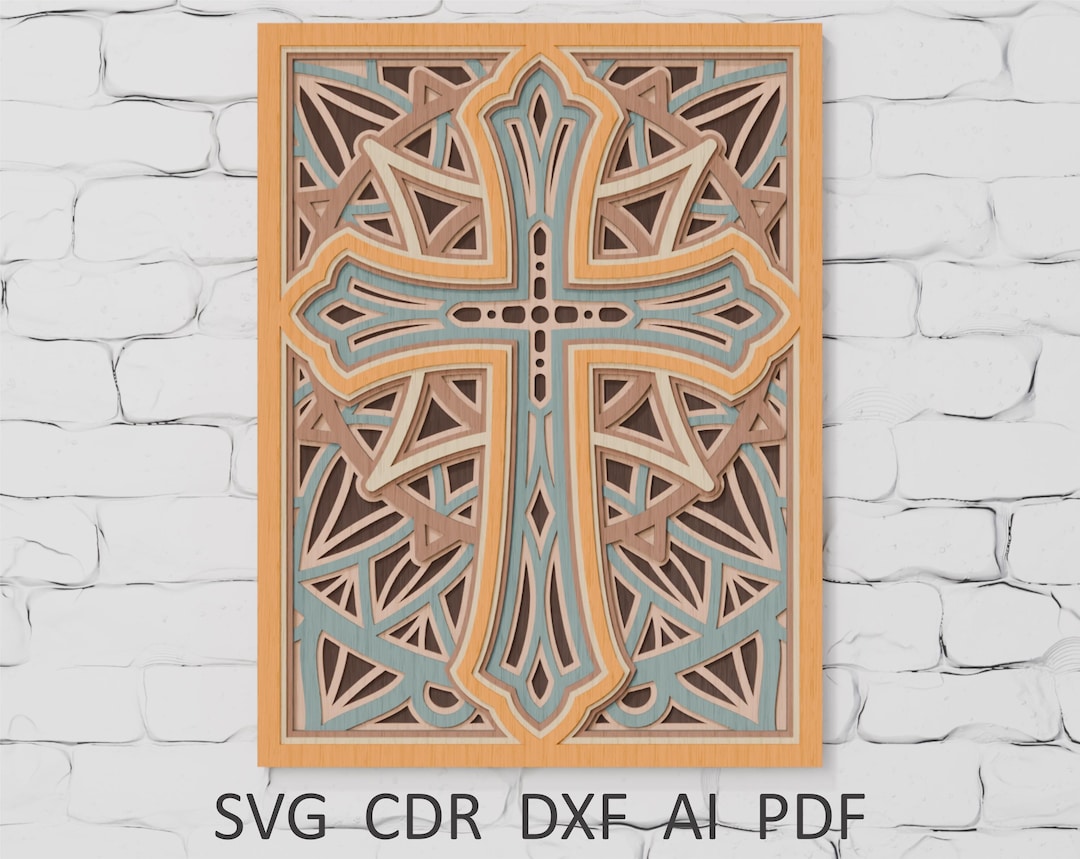 3D Layered Cross Mandala SVG, Laser Cut Wood Art (digital Download) - Etsy
