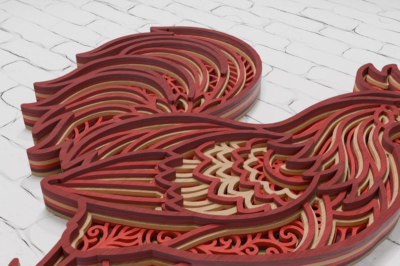 Layered Laser Cut Rooster Files: Farmhouse Animal Wood Decor (SVG, DXF ...