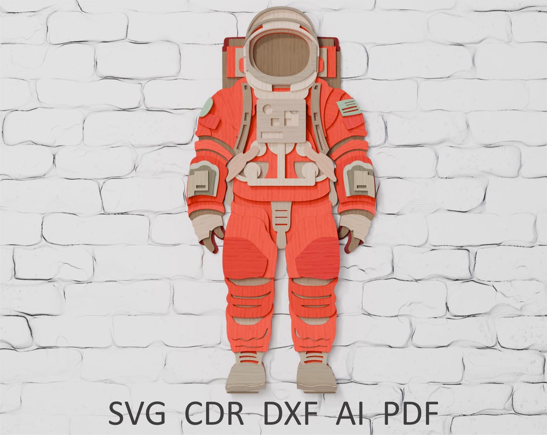 3D Astronaut Spacesuit Laser Cut File, Multilayer Space Designs SVG DXF ...
