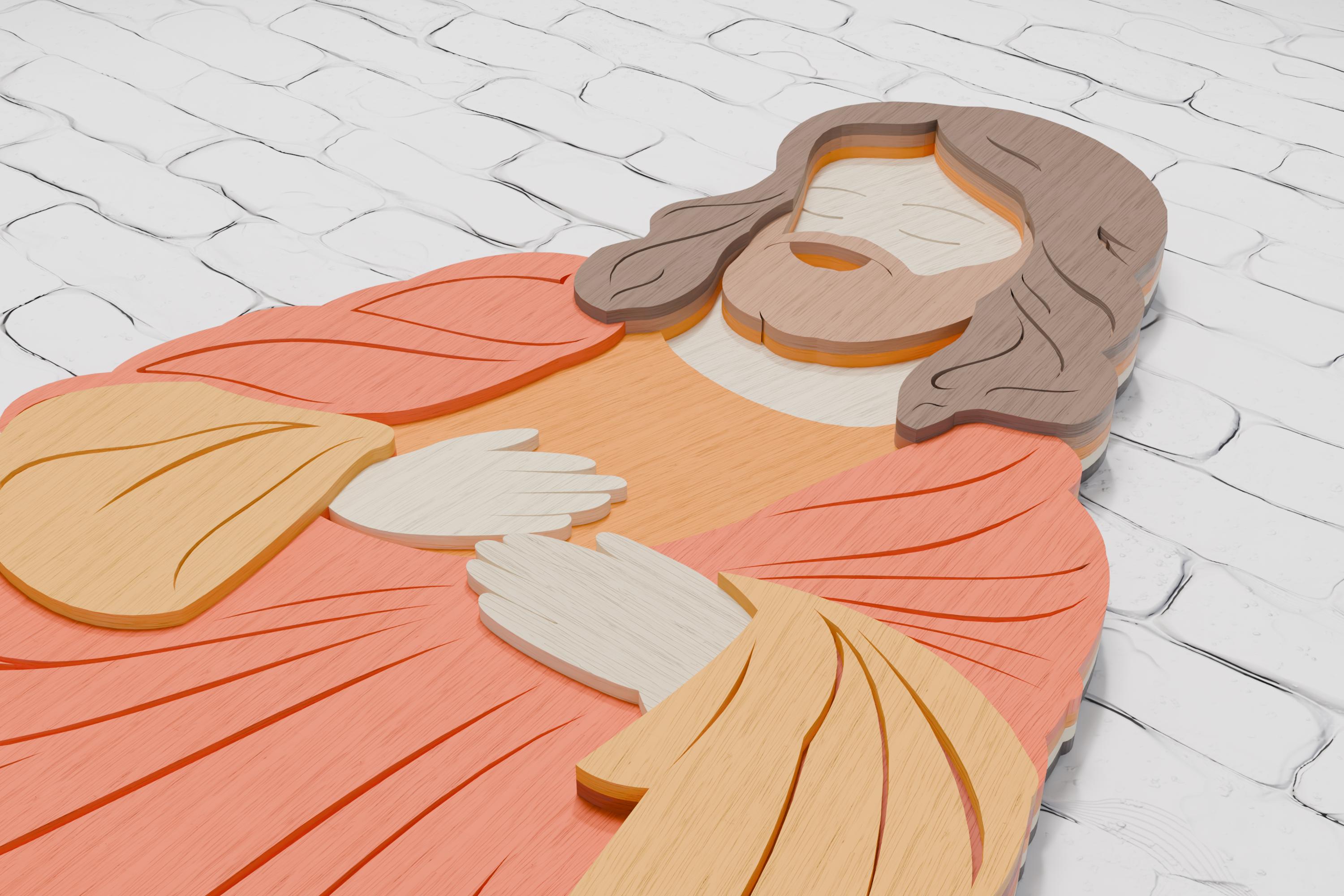Jesus Papercut Template: 3D Layered SVG Files for Cricut/silhouette ...