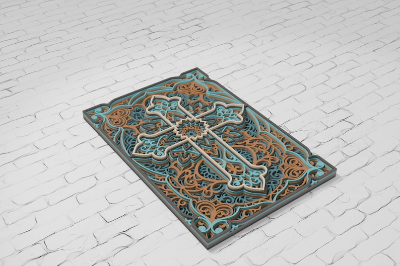 Layered Mandala Cross SVG, Catholic Wall Decor, Laser Cut Files (svg ...
