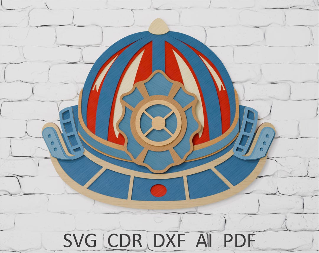 Firefighter Helmet SVG: Multilayer Laser Cut Files (digital Download ...