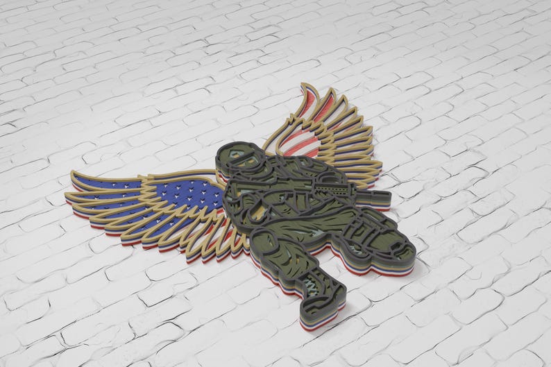 Fallen Soldier Wings SVG, Military Memorial Laser Cut File (digital ...