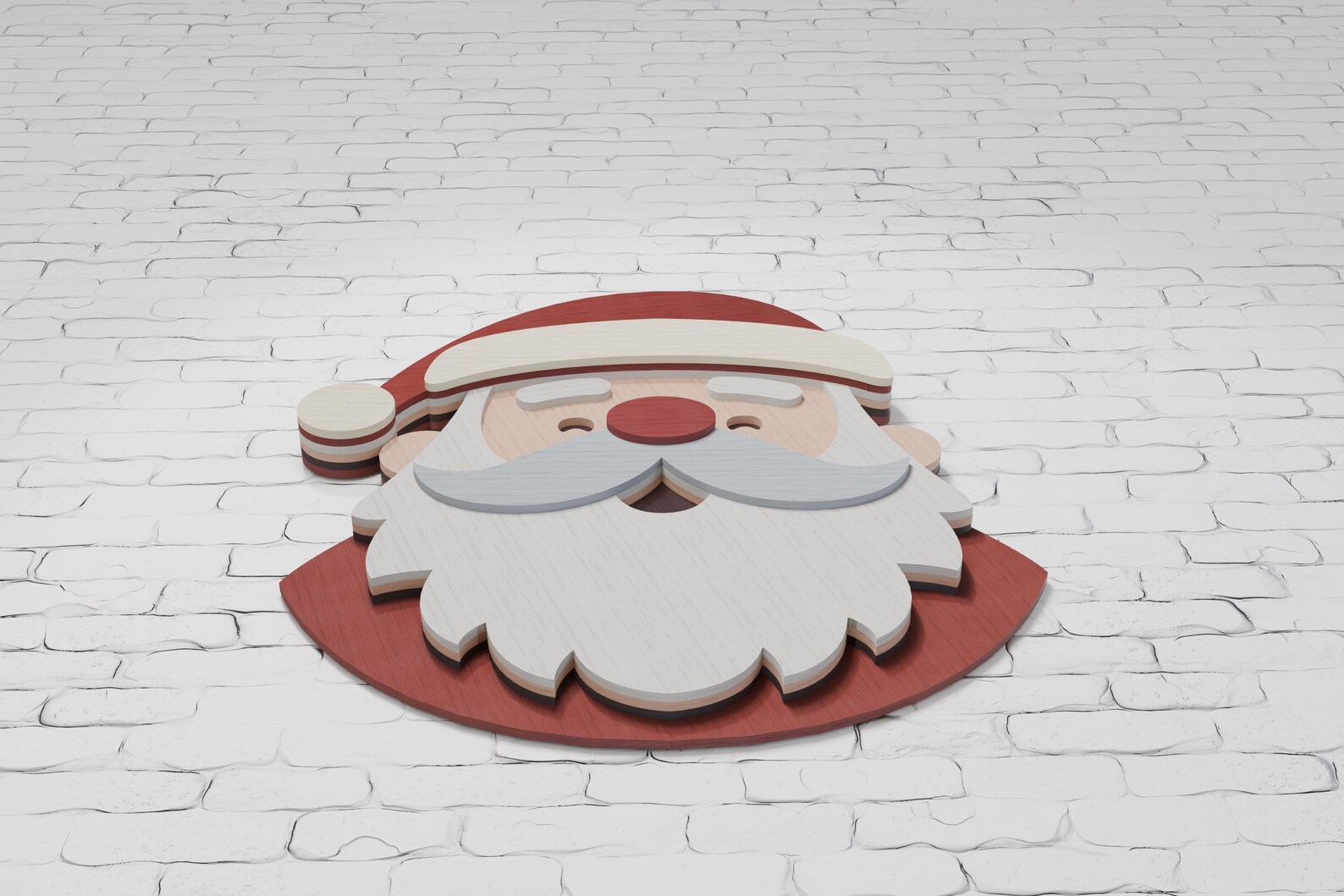 Layered Santa Claus Head SVG: Christmas Laser Cut Template (digital ...
