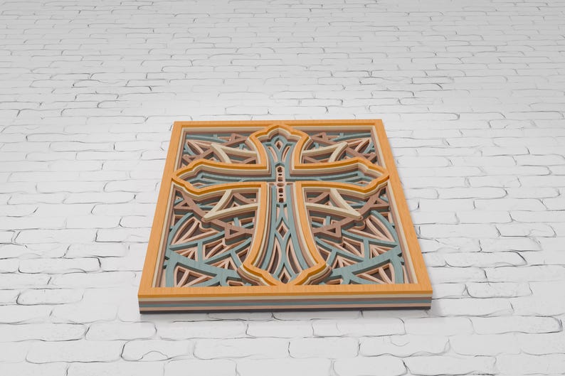 3D Layered Cross Mandala SVG, Laser Cut Wood Art (digital Download) - Etsy