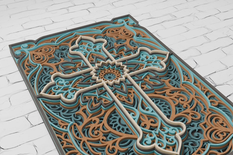 Layered Mandala Cross SVG, Catholic Wall Decor, Laser Cut Files (svg ...