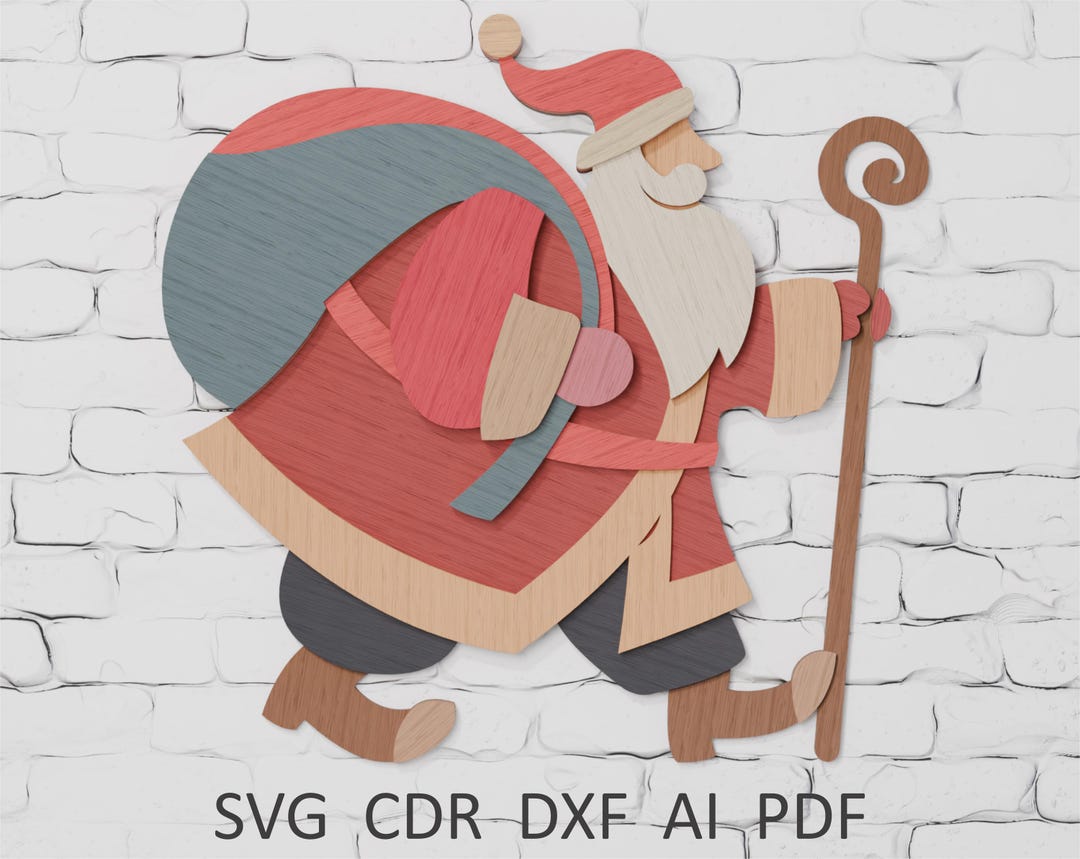 Layered Santa Christmas Ornament: Laser Cut SVG DXF PDF (digital Files ...