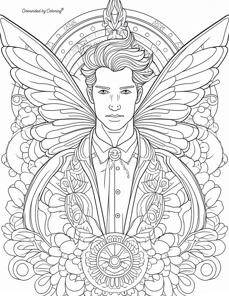 Fairy Coloring Book for Adults: Sylph Mandalas, Fantasy Art (PDF Download - Etsy