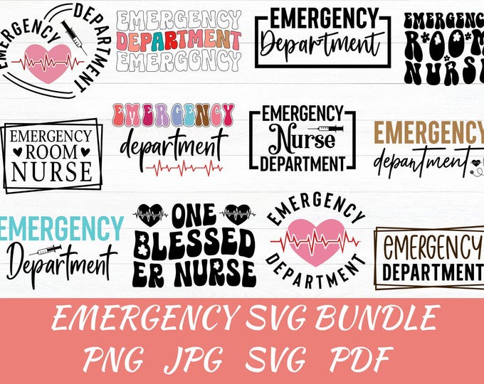 Emergency Nurse SVG Bundle, Er Nurse Svg, Nursing Svg, Stethoscope Svg ...