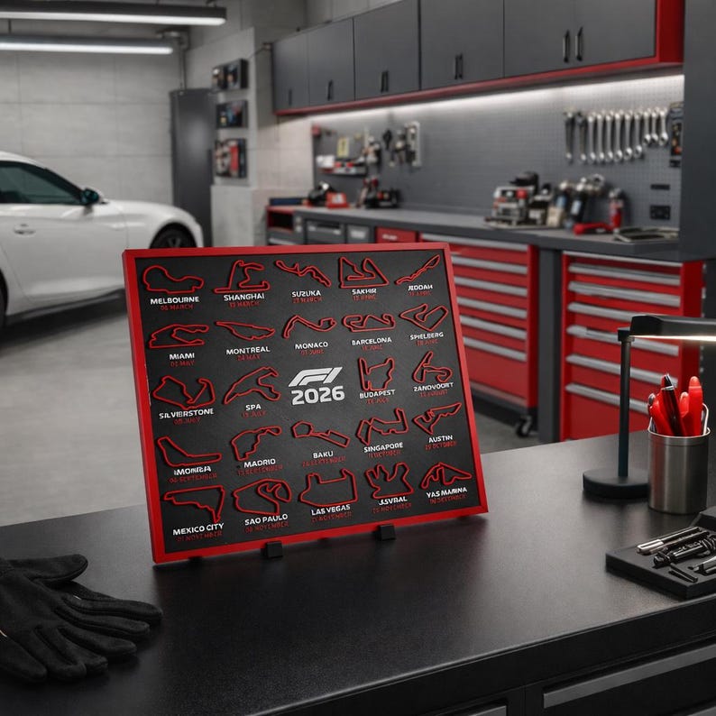 Formula 1 2026 Track Calendar W/ Venue Dates (RED) - Etsy