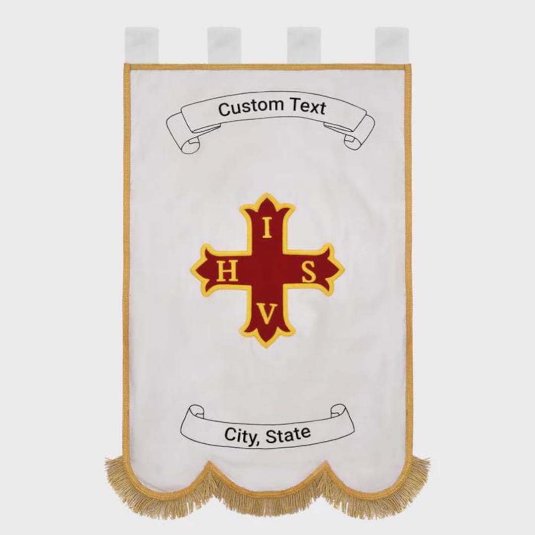Red Cross of Constantine Banner - Handmade Embroidery Customizable - Etsy