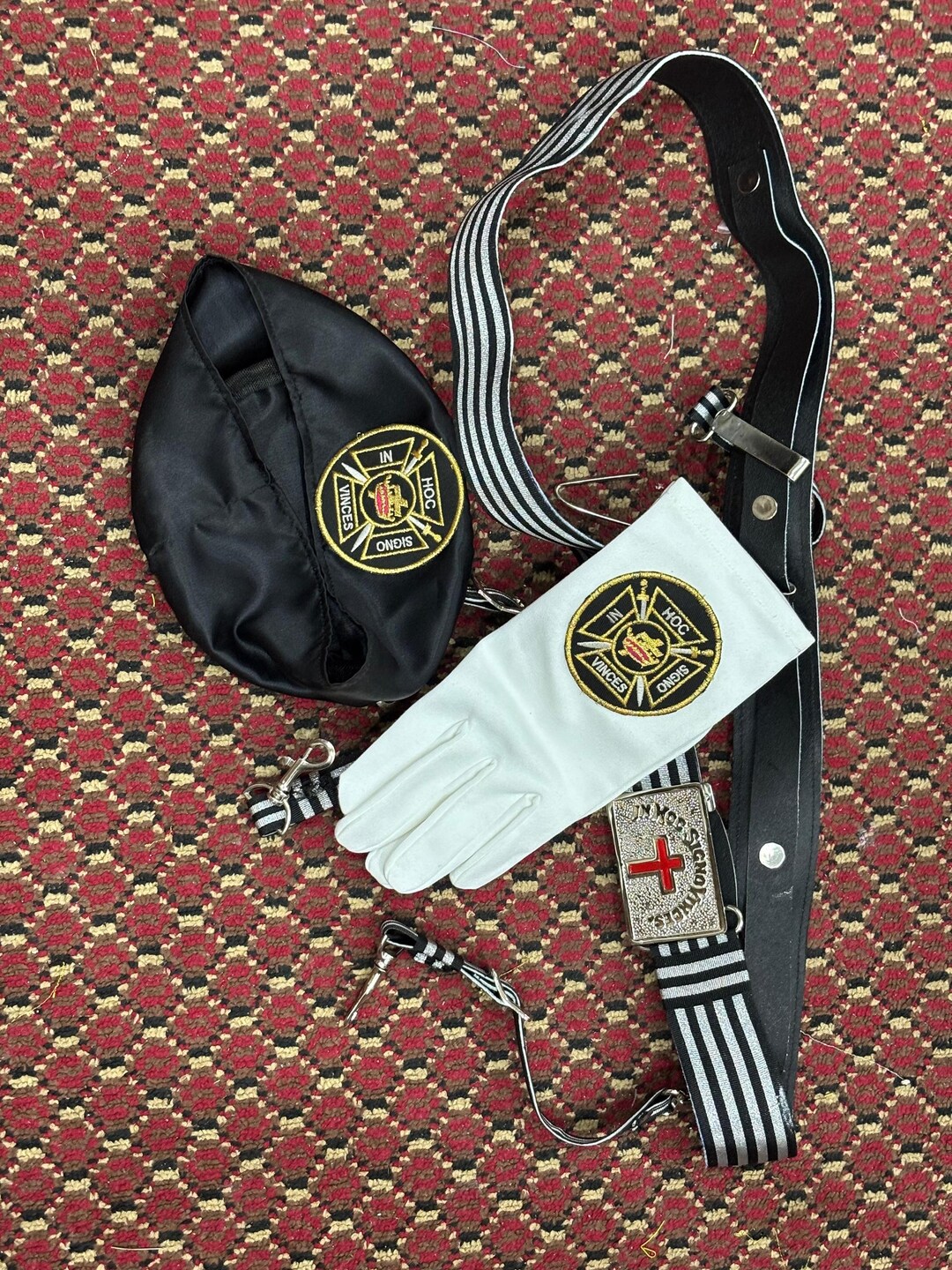 English Masonic Knights Templar Cap Sat Beit and Cop Gloves - Etsy