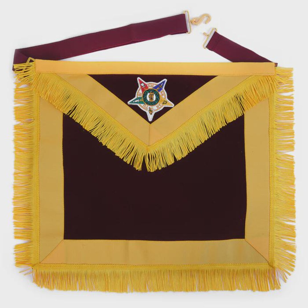 Order of the Amaranth Apron - Maroon Velvet With Yellow Borders ...