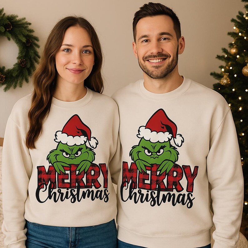 Grinch Christmas PNG Sublimation Merry Christmas Buffalo Plaid, Holiday ...