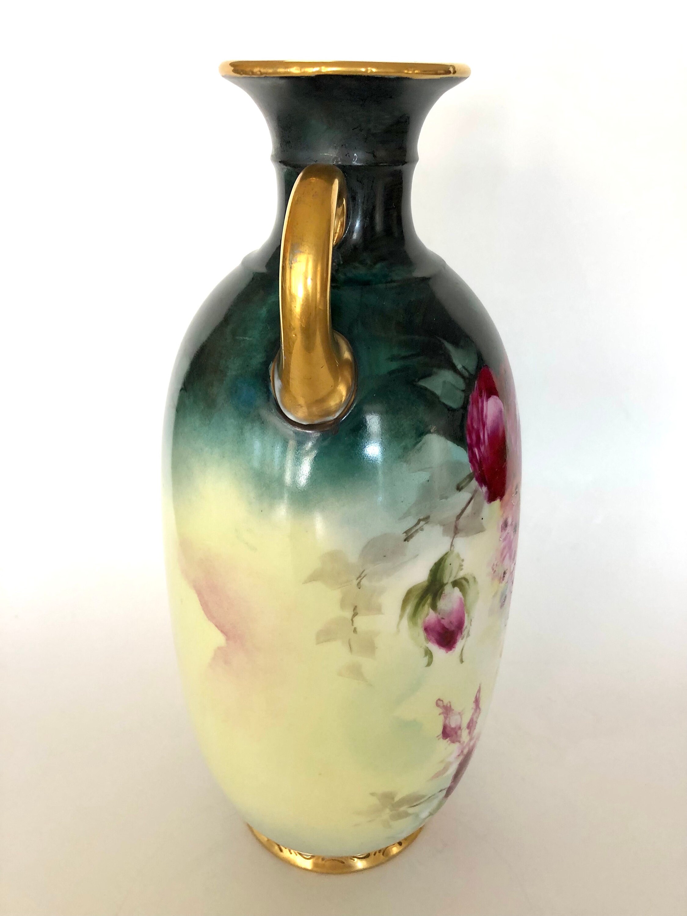 Antique Rosenthal Bavaria Porcelain Gold Handled Victorian Vase Hand ...