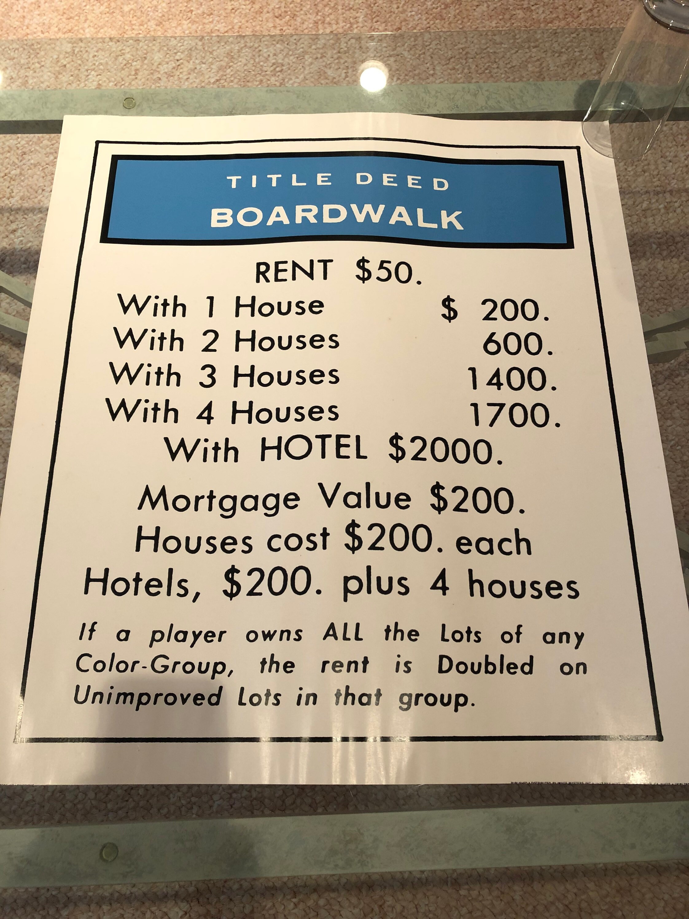 Monopoly Property Cards Boardwalk