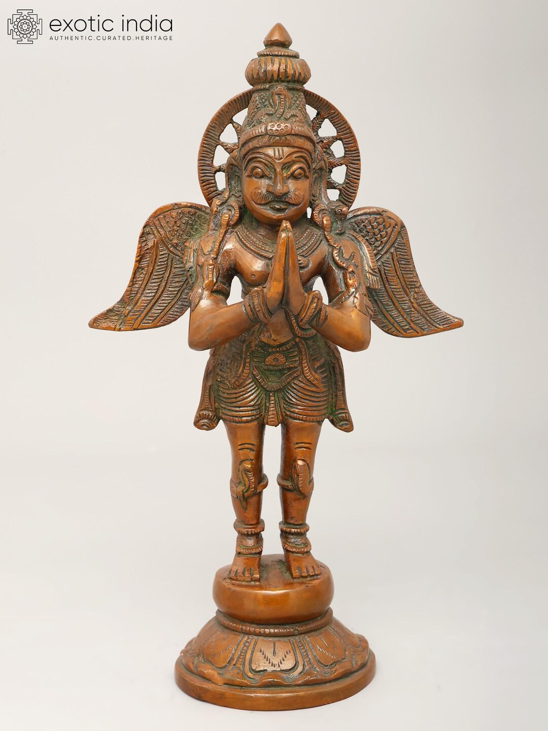 12" Standing Garuda in Namaskar Mudra | Brass Statue - Etsy Australia