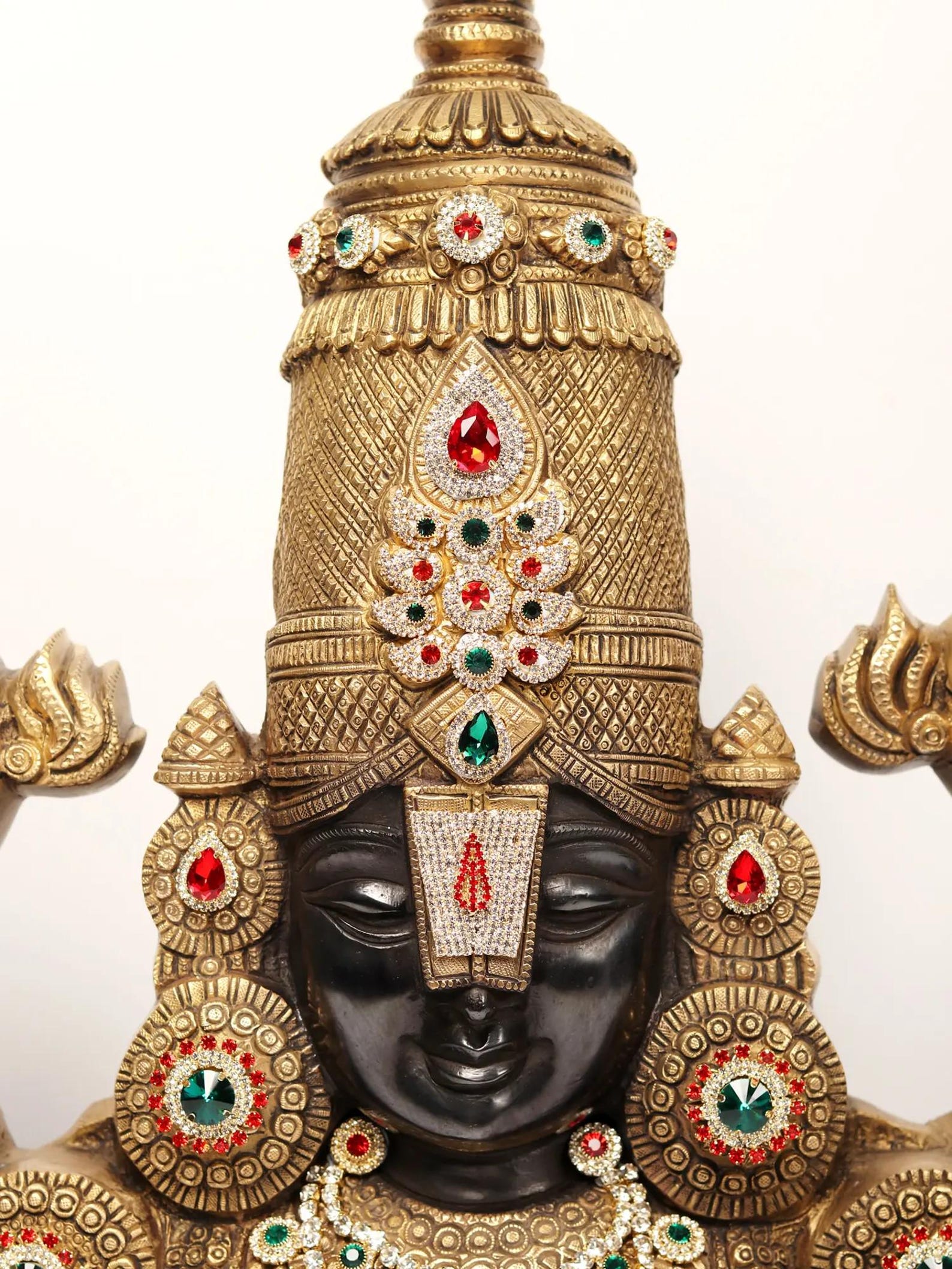 22" Brass Tirupati Balaji (venkateshwara) Bust on Granite Base With ...