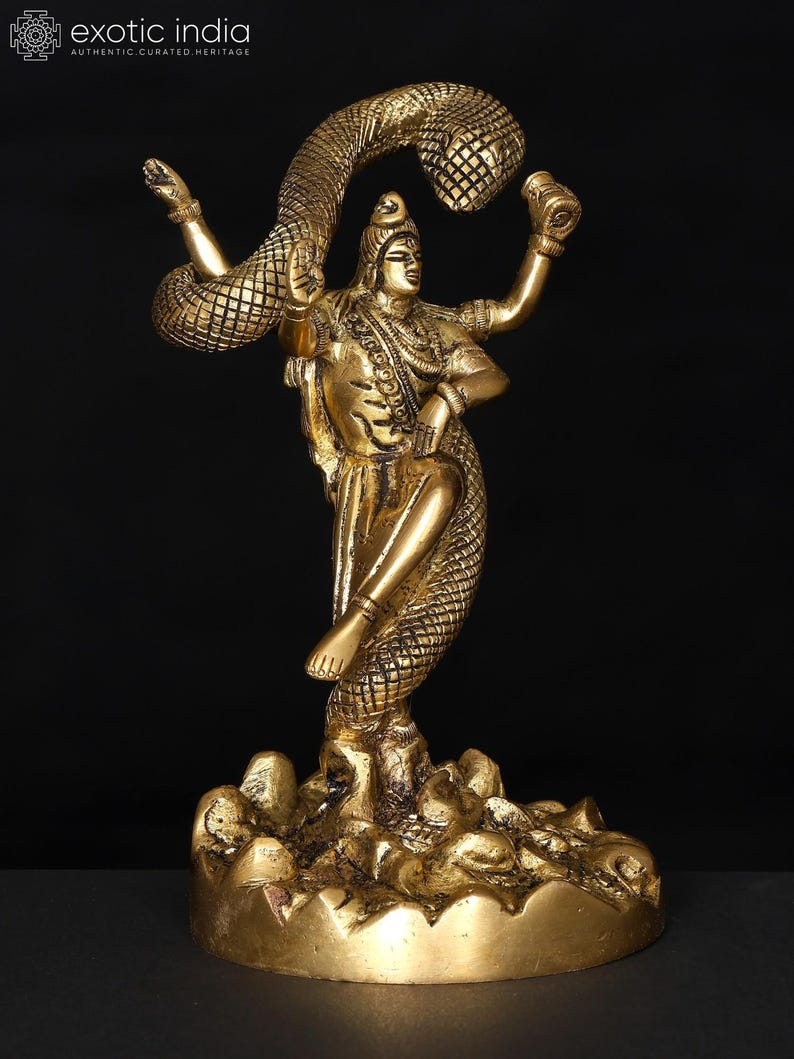 6" Small Dancing Lord Shiva With Vasuki Naag | Brass Statue - Etsy