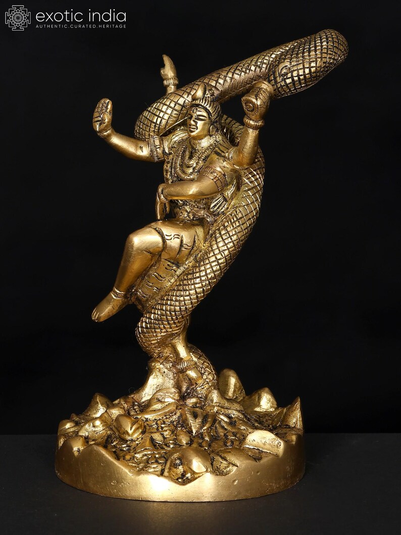 6" Small Dancing Lord Shiva With Vasuki Naag | Brass Statue - Etsy