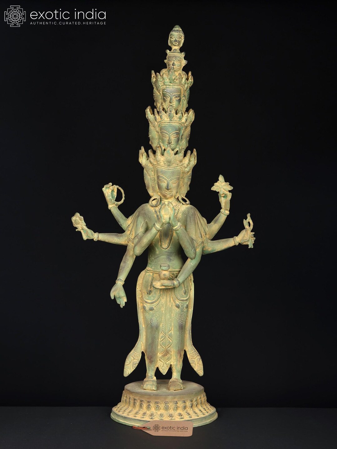 24" Eleven Headed Avalokiteshvara | Brass Statue - Etsy