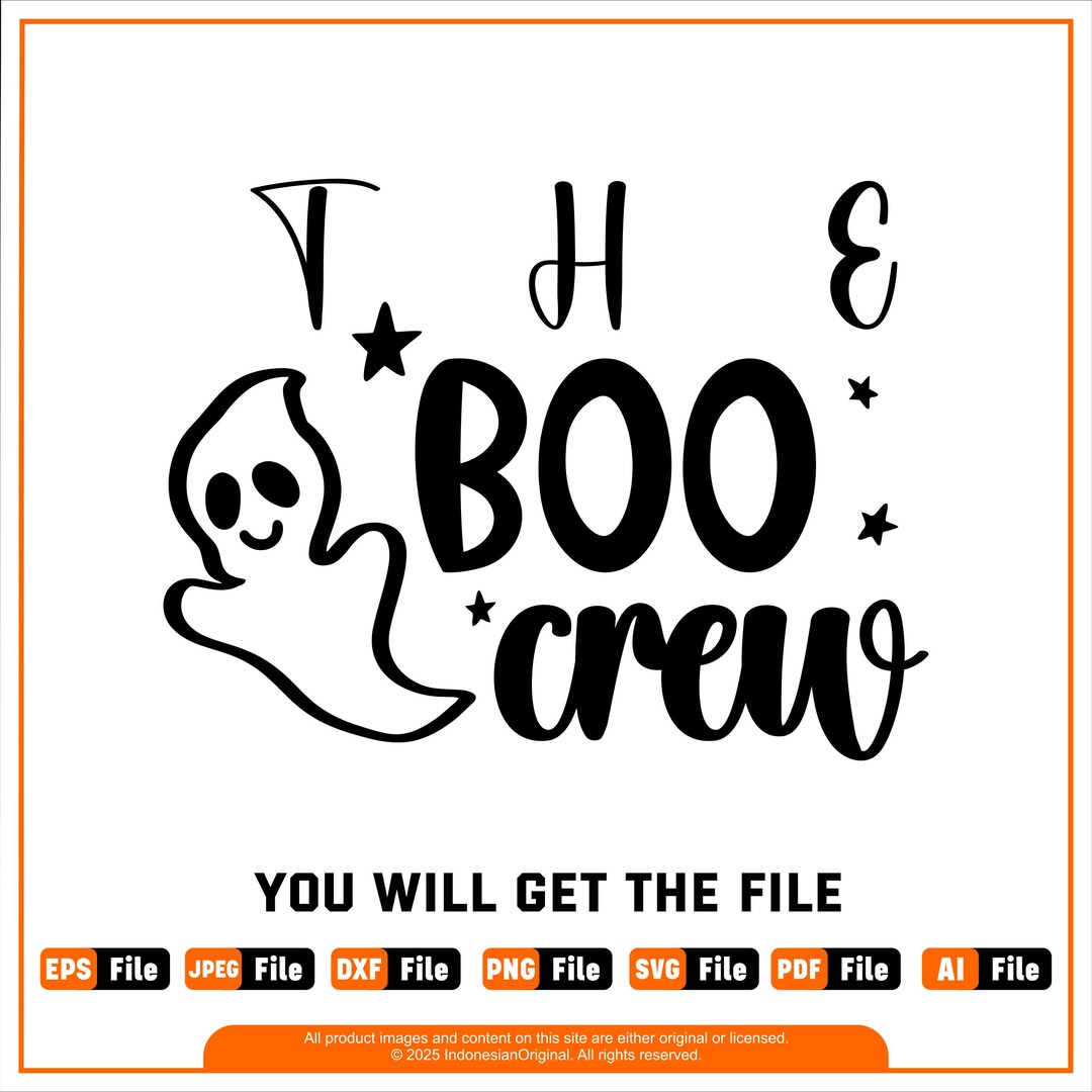 Boo Crew Ghost SVG, Halloween Cut File, Spooky Ghost Clipart, Digital ...