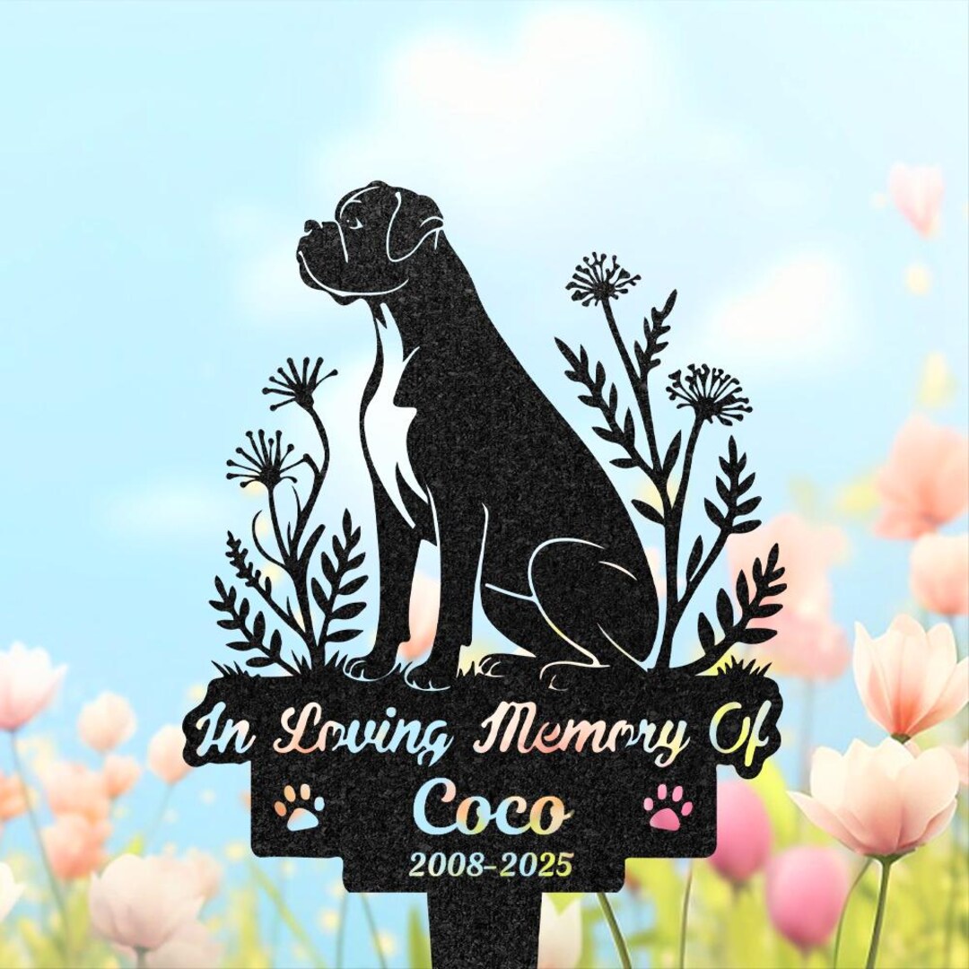 Personalized Boxer Memorial Stake, Custom Pet Grave Marker - Etsy