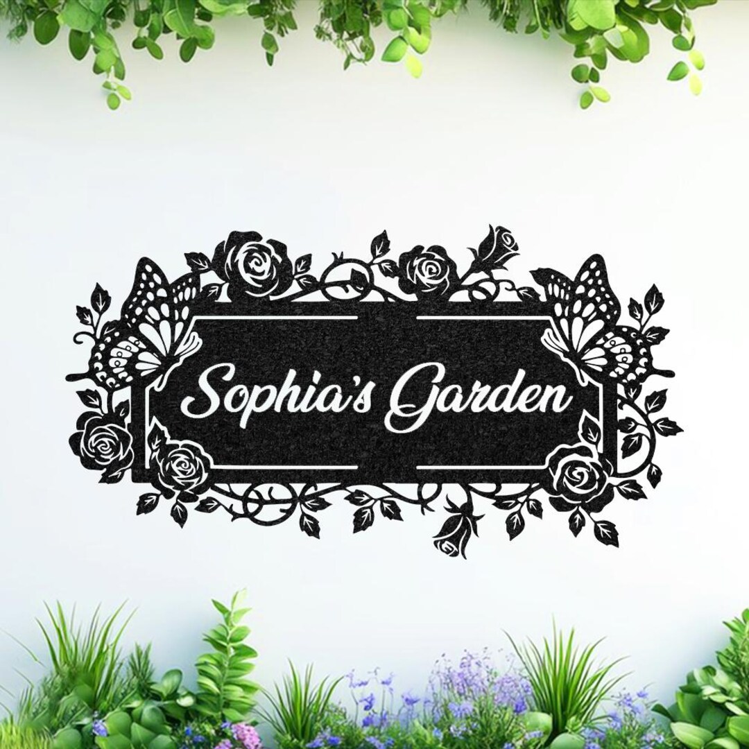 Custom Rose Garden Sign, Personalized Name Plaque - Etsy