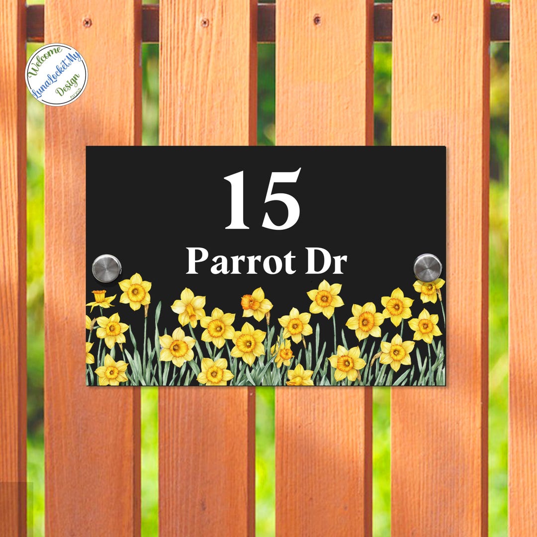 Custom Floral House Number Sign, Personalized Address Plaque - Etsy