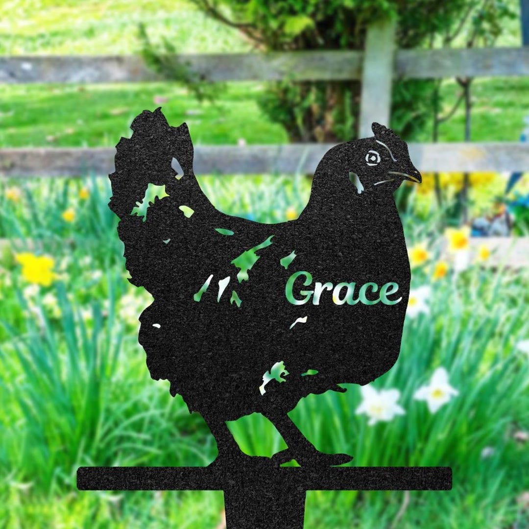 Personalized Chicken Memorial Stake, Hen Grave Marker, Farm Animal ...