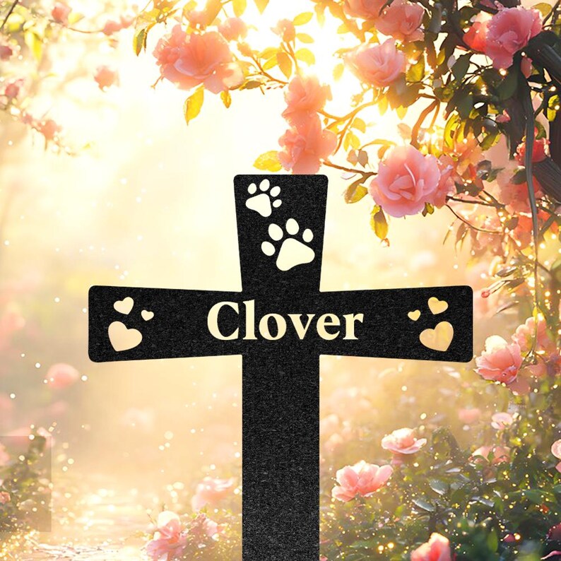 Custom Dog Grave Marker, Personalized Memorial Cross, Pet Headstone ...