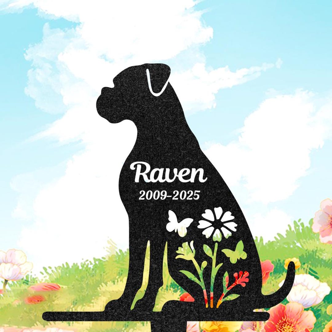 Custom Boxer Memorial Stake, Personalized Pet Grave Marker, Garden ...