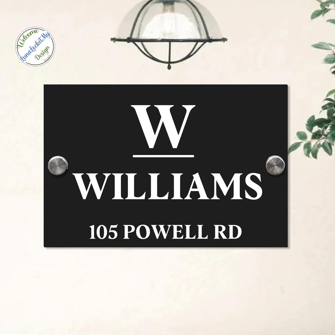 Custom Acrylic Address Plate, Personalized Family Name Door Sign - Etsy