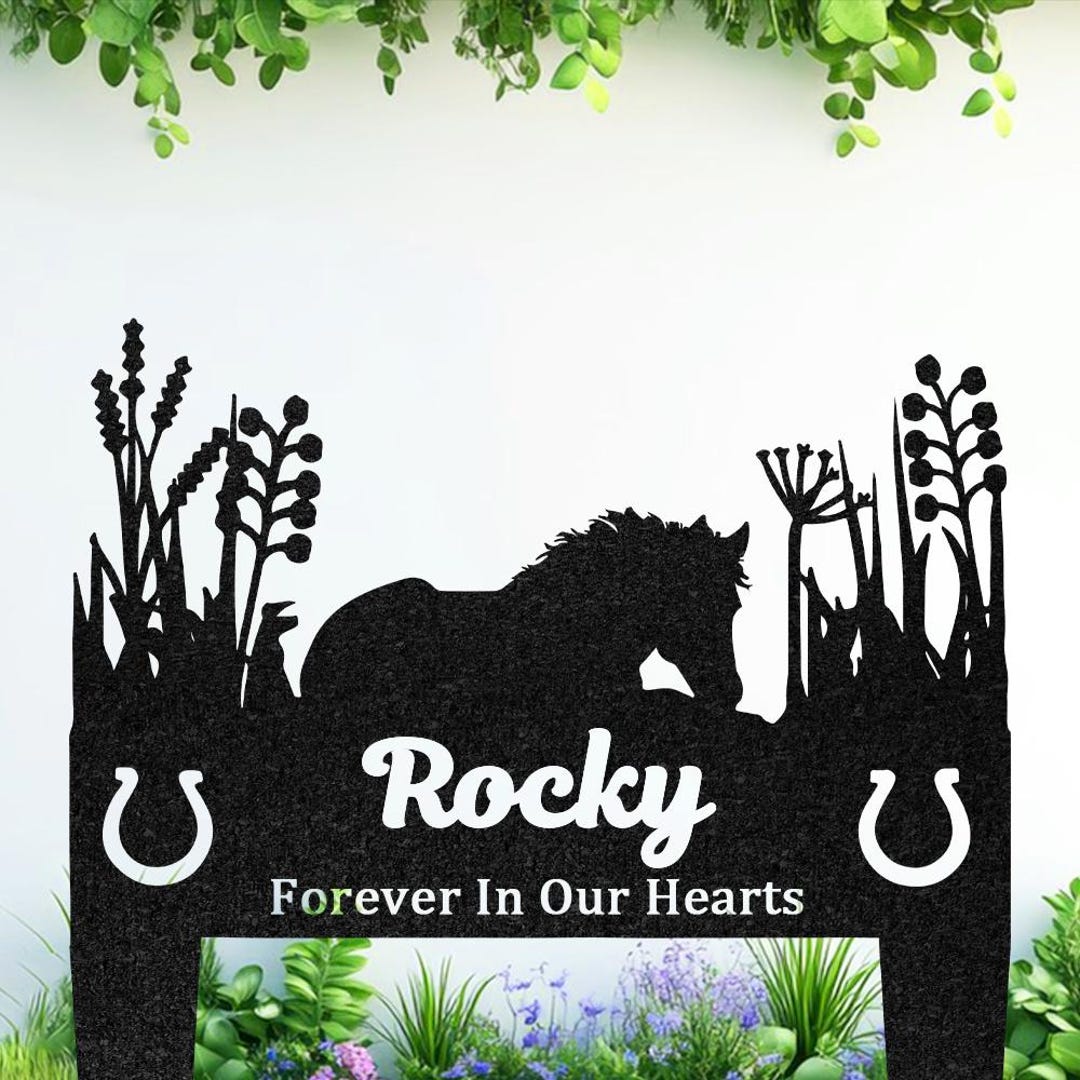 Personalized Horse Memorial Sign, Outdoor Metal Grave Marker, Pet Loss ...