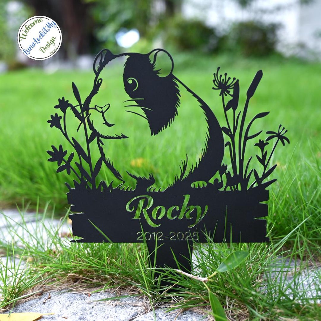 Personalized Guinea Pig Memorial, Metal Pet Grave Marker, Outdoor ...