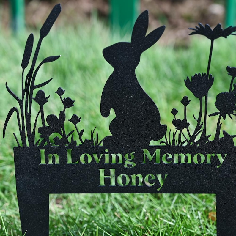 Personalized Rabbit Memorial Garden Stake, Custom Pet Loss Plaque - Etsy