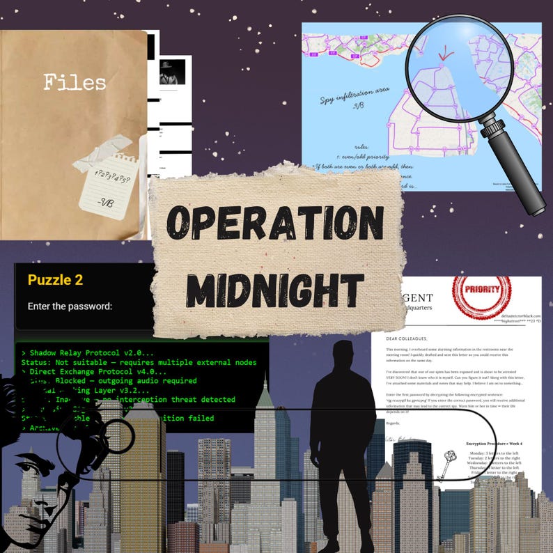 Printable Escape Room – Operation Midnight – Interactive Web Game – DIY ...