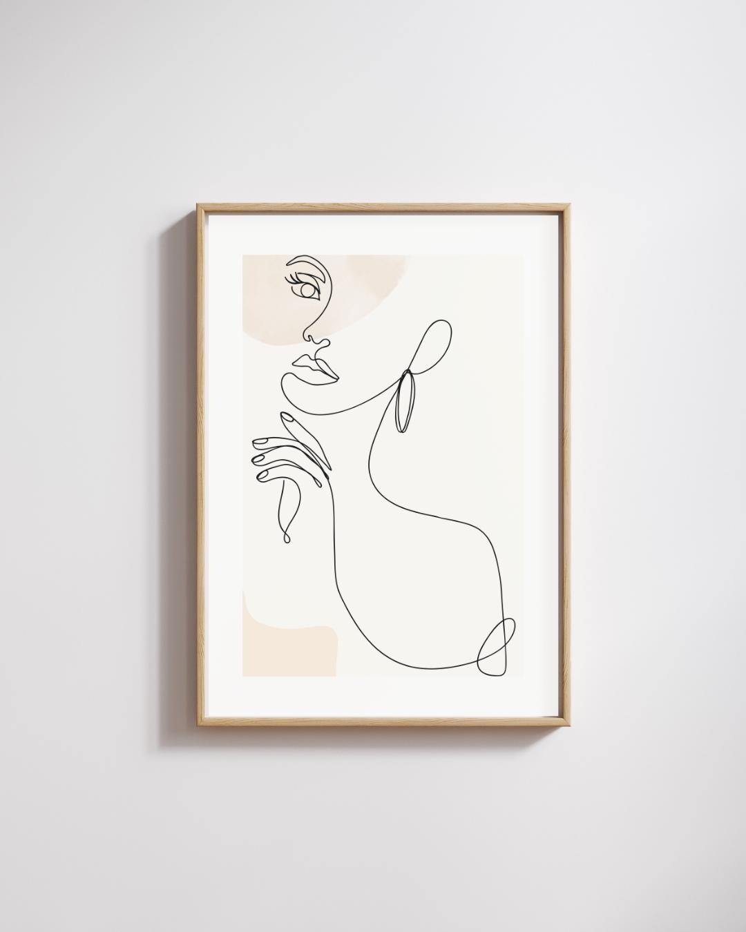 Minimalist Woman Line Art Print: Abstract Female Face (digital Download ...
