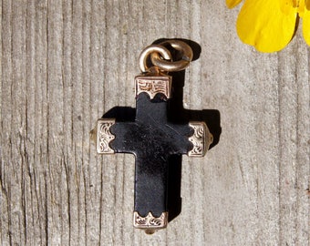 Whitby Jet Cross - Etsy