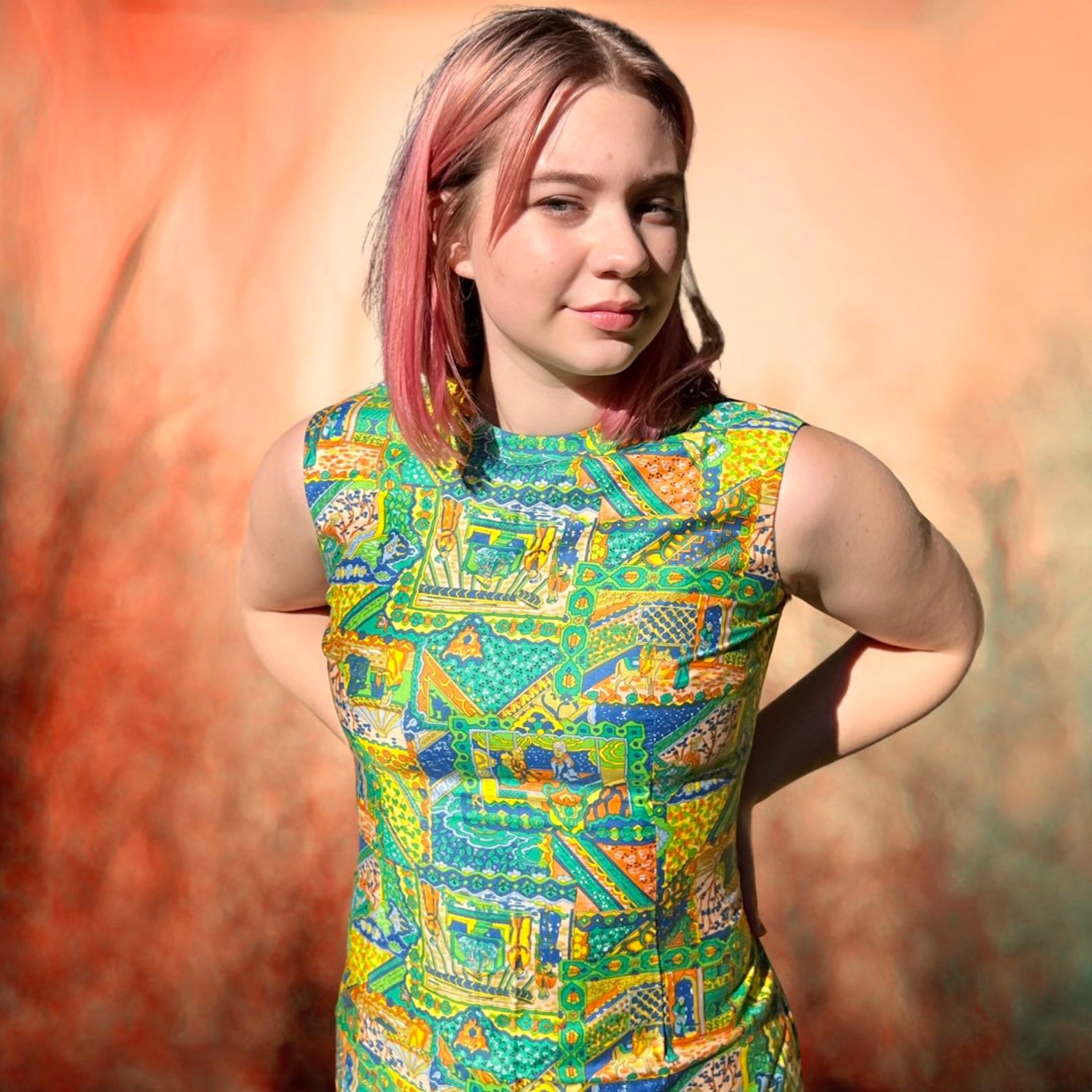 60's Serbin Muriel Ryan Satin Maxi Dress - Etsy