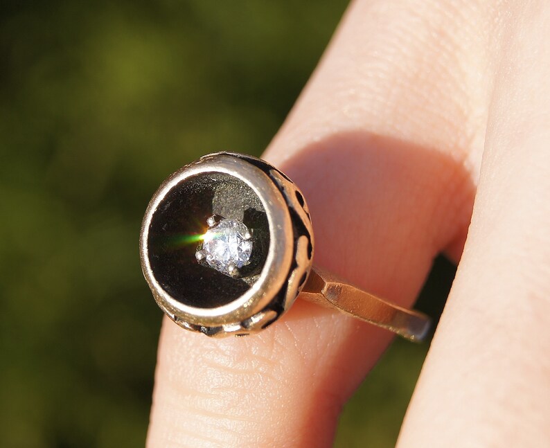 Modernist Design Mastercraft 14K gold Diamond Ring | Etsy