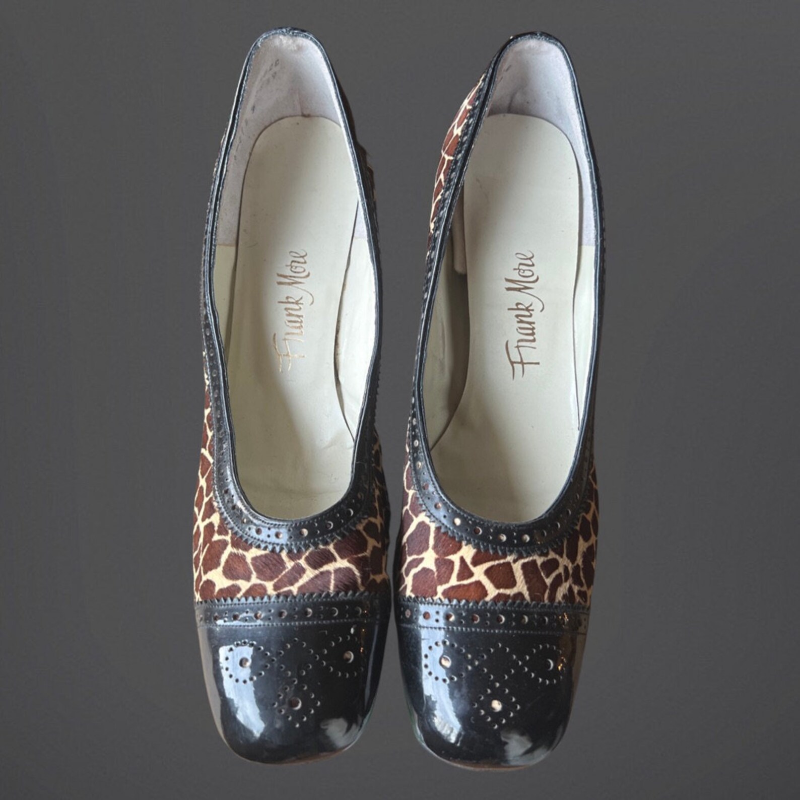 60's Frank More Giraffe Print Pony Hair Patent Leather - Etsy