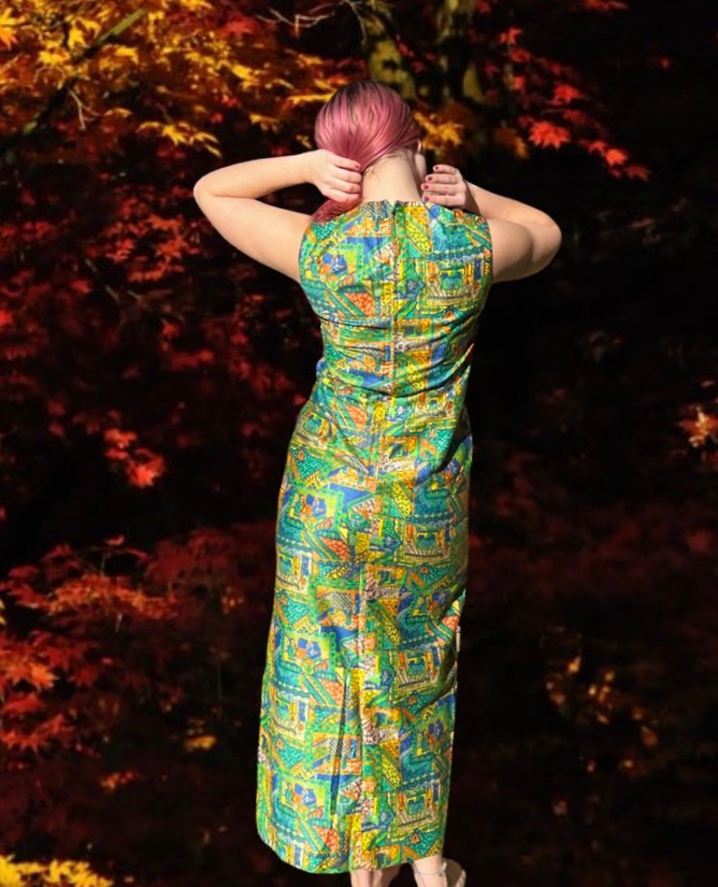 60's Serbin Muriel Ryan Satin Maxi Dress - Etsy