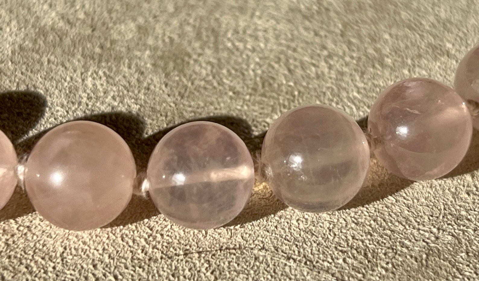 Translucent Rose Quartz Beaded Necklace Silver - Etsy