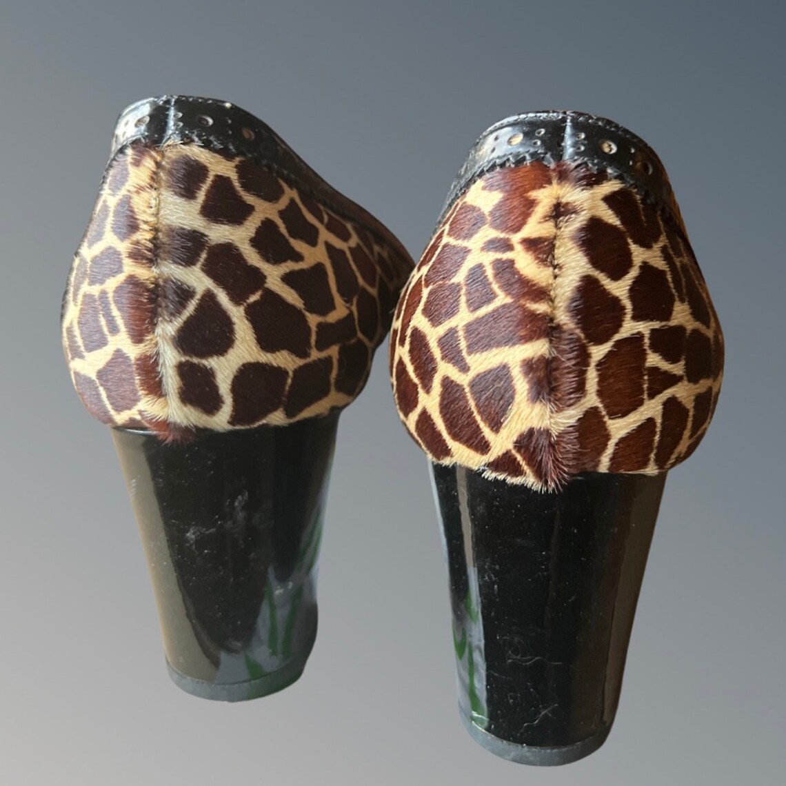 60's Frank More Giraffe Print Pony Hair Patent Leather - Etsy