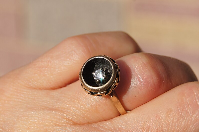 Modernist Design Mastercraft 14K gold Diamond Ring | Etsy