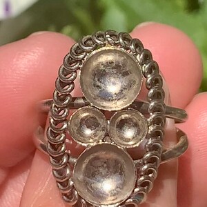 Modernist West German Germany Silver Tone Ring - Etsy