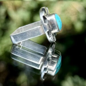 Artist Made Turquoise Modernist Sunburst Ring Signed AR - Etsy